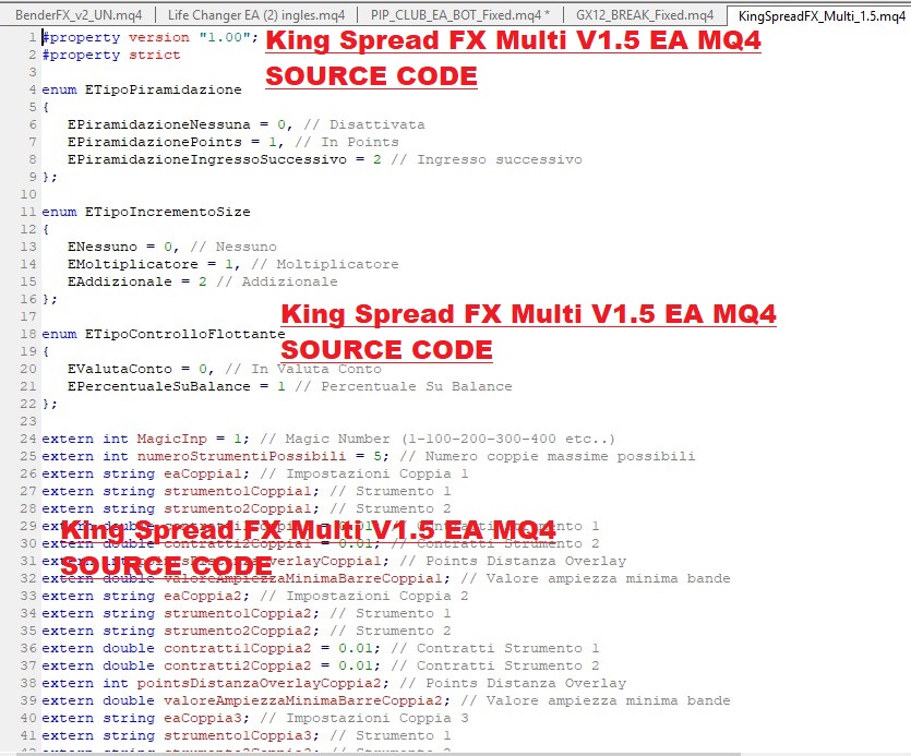 King Spread FX Multi V1.5 EA MQ4 SOURCE CODE - ForexStoreEA.Net